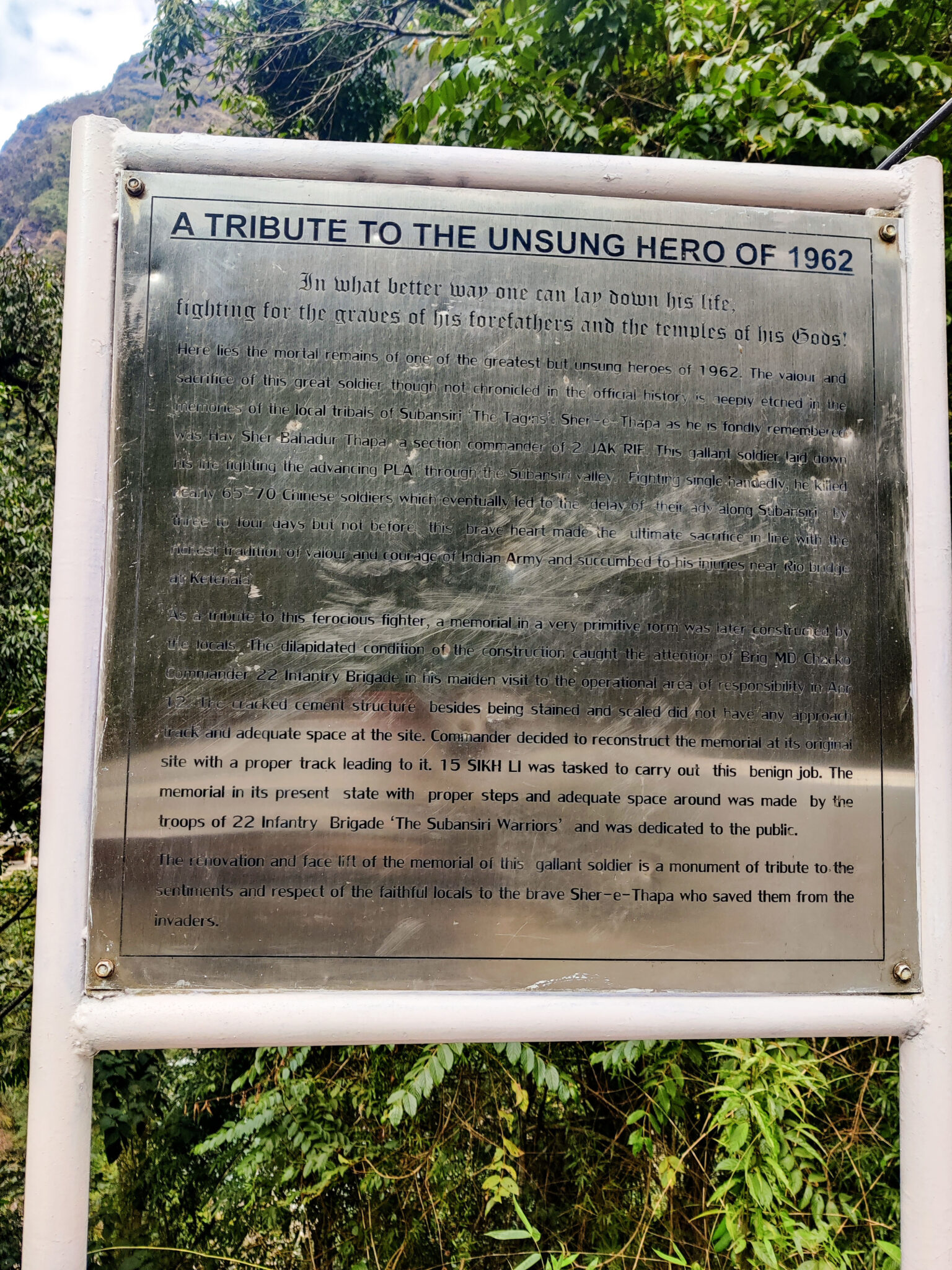 Shere Thapa Memorial: A Reminder of The Gallantry of Unsung Heroes of ...