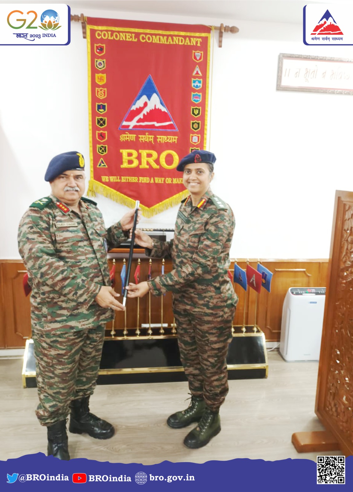 First Woman Officer Commands Border Road Task Force