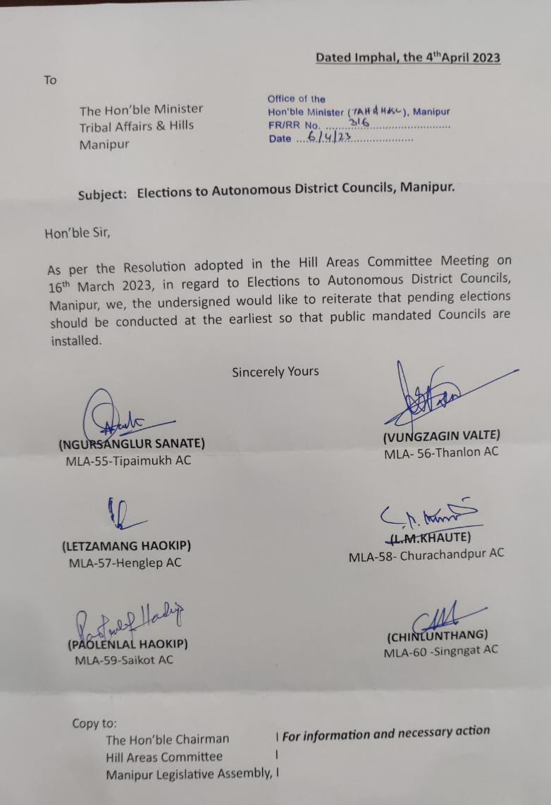 MLAs Urge Early Autonomous District Council Elections in Manipur