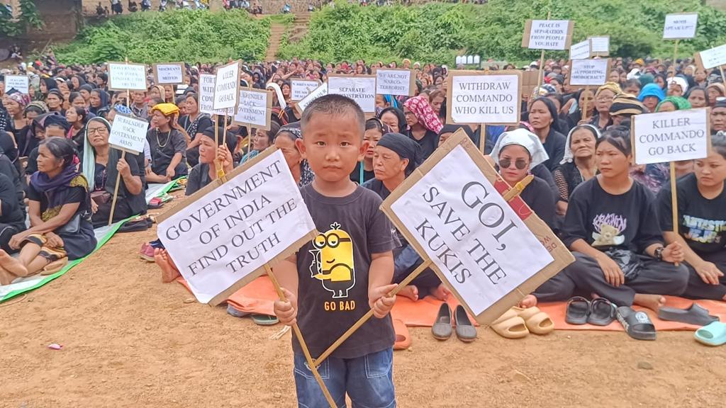 Kuki Women Union holds peaceful sit-in-protest demanding removal of ...